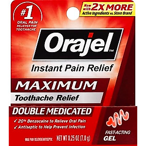 Orajel 3X for Toothache & Gum Pain: Maximum Gel Tube 0.42oz - From #1 Oral Pain Relief Brand - Orajel for Instant Pain Relief