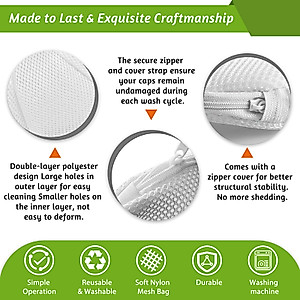 Hat Washer Cage Hat Cleaner, Hat Washer for baseball caps for Washing Machine or Dishwasher, Ball Cap Washer Frame for Flat & Curved Hats.2-Pack White