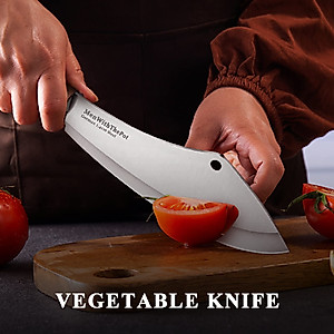 MEN WITH THE POT Butcher Knife With Sheath Meat and Vegetable Cleaver Knife for Kitchen or Camping Christmas Gifts for Men Father