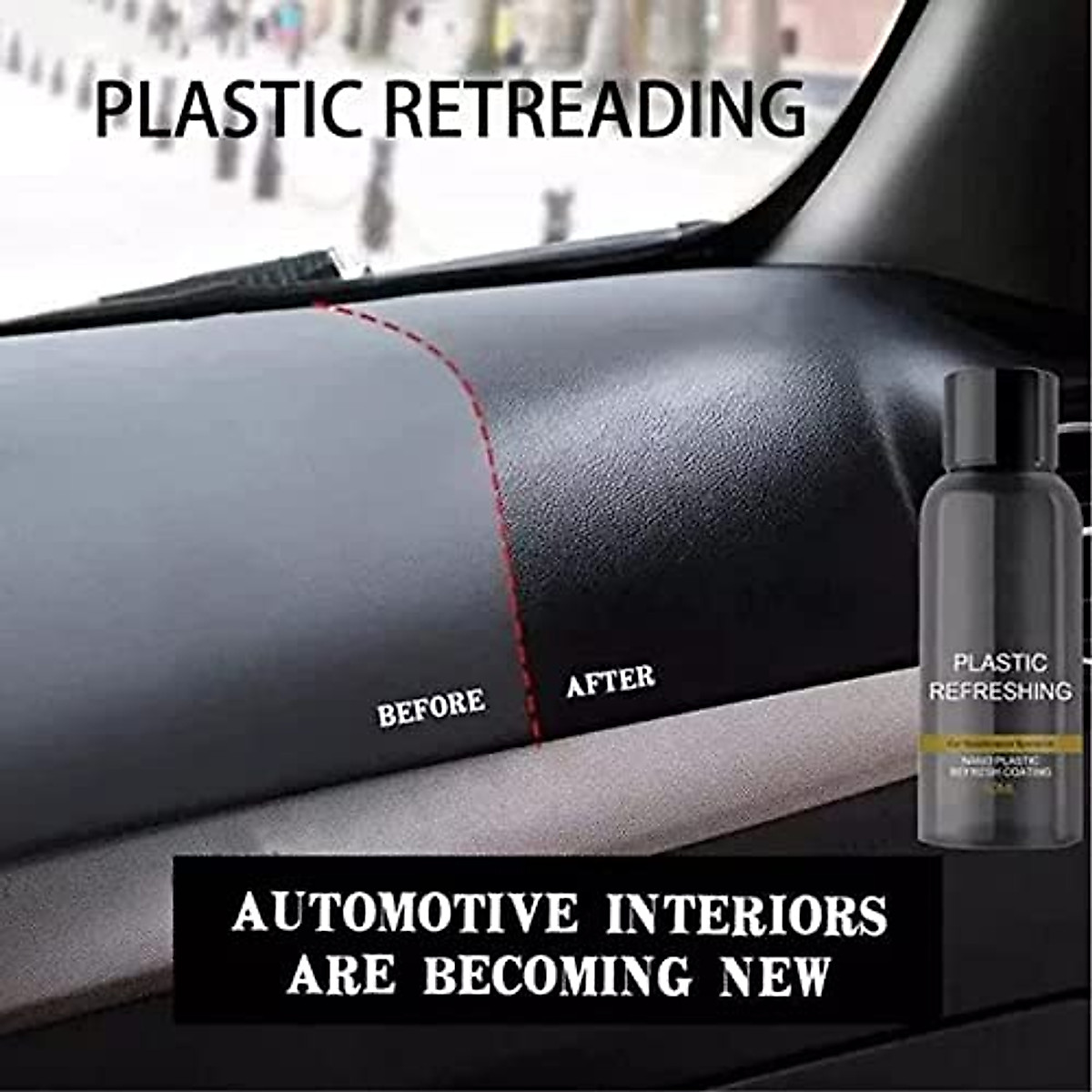 Meine Plastic Revitalizing Coating Agent, 2022 New Car Restorer Cream Quick Restorer, Nano Refreshing Coating, Parts Retreading Agent Automotive Interior Cleaning (2pcs-50ml), 1.69 Ounces