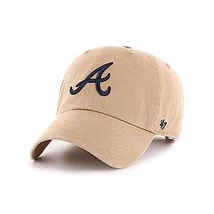 '47 Atlanta Braves Hat Mens Womens Adjustable Baseball Cap, Khaki/Beige, One Size