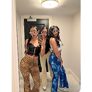 GUVIVI Wrap Around Y2K Sunglasses for Women Men Shield Flat Top Sunglasses Futuristic Frameless Gradient Lens Sun Glasses