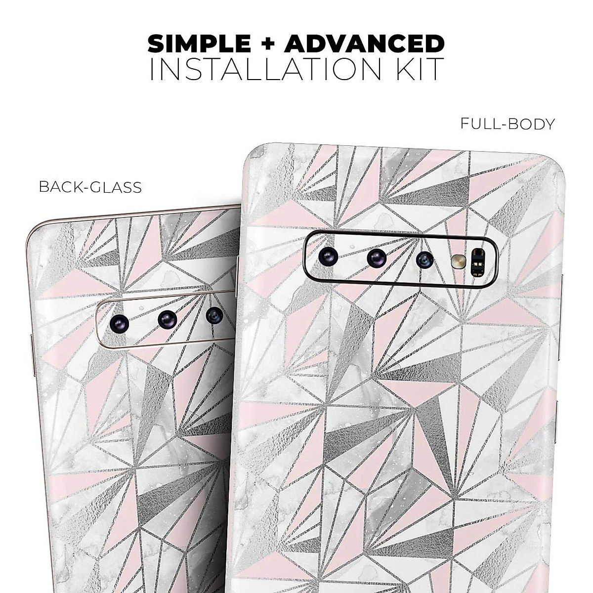 DesignSkinz Karamfila Silver & Pink Marble V1 Protective Vinyl Decal Wrap Skin Cover Compatible with The Samsung Galaxy S20 (Screen Trim & Back Glass Skin)
