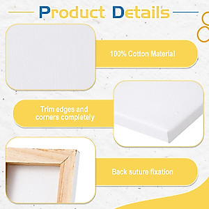 Mini Canvas Panels Small Stretched Canvas Blank Canvas Boards for Painting Square Canvases for Painting Teenagers Art Kids Craft Oil Acrylics (100 pcs,2 x 2 Inch)