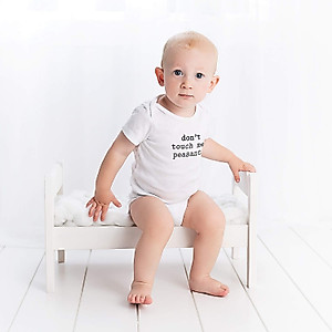 Organic GOTS Certified Baby Onesie Unisex Bodysuit 0-18 months - Don't Touch Me Peasant | Funny Sarcastic (Don't Touch Me Peasant, 0-3 Months)