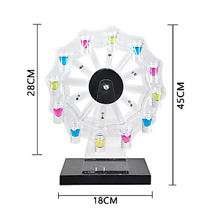 Liquor Shelves Ferris Wheel Tequila LED Liquor Bottle Display Shelf ,Ice Wine Stand, Colorful Light Spinning Stand with 12 Glasses Cups, Party Bar Drinking Tumblers Stand for Birthday, Wedding