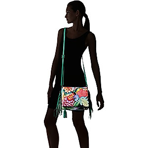 Anna by Anuschka Women's Genuine Leather Flap-Over Cross Body | Hand Painted Original Artwork | Whimsical Garden