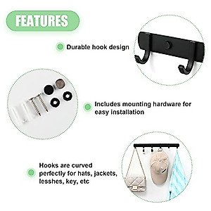 Ihomepark Coat Hooks Wall Mounted, Heavy Duty Metal 5 Coat Hanger Rack for Coat Hat Towel Purse Robes Keys Mudroom Bathroom Entryway (1 Pack, Black)