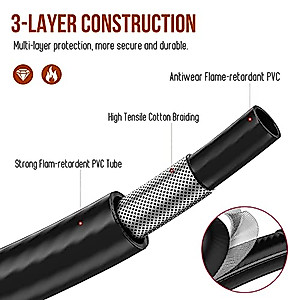 7 FT RV Propane Quick Connect Hose to Grill, BBQ Quick Release LP Gas Line for Camp Chef Stove, Pit Boss Burner-1/4 Male Plug x 3/8 Female Flare-with Elbow Adapter for Blackstone 17"22"28''36''Griddle