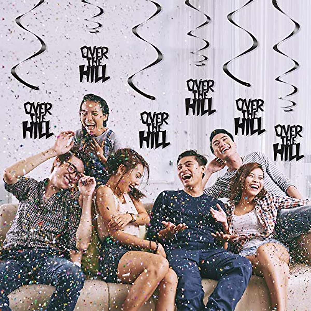 20 Pieces Over The Hill Party Supplies 50th 40th Over-The-Hill Birthday Party Decorations Hanging Swirls Foil Hanging Whirls Ceiling for Birthday Wedding Anniversary Graduation Party