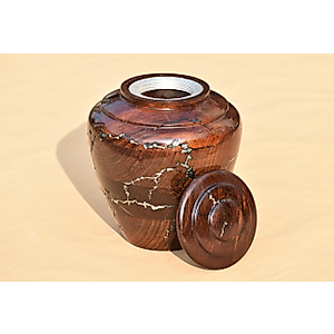 Rosewood Resin Mix Decorative urn Funeral Urn Pet Loss urn Memorial urn Wooden urn Box Lichtenberg Figure Resin urn for Ashes Cremation urn Urn for Human Ashes (Large up to 200 lb)