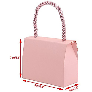 Driew Butterflies Purse Party Favor bags, 20 Pack Baby Shower Candy Gift Chocolate Favor Box Set with Handle for Wedding Decorative, Anniversary, Birthday Parties, Bridal Showers - Pink, 3.5"x1.6"x2.8"