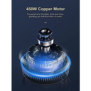 Electric Meat Grinder, Heavy Duty Meat Mincer, Sausage Stuffer Maker, Food Grinder with Sausage & Kubbe Kit, 2 Grinder Plates, Stainless Steel (Black)