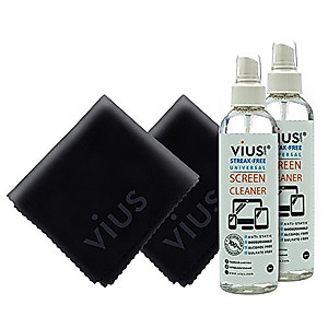 Screen Cleaner Kit – vius Premium Screen Cleaner Spray for LCD LED TVs, Laptops, Tablets, Monitors, Phones, and Other Electronic Screens - Gently Cleans Fingerprints, Dust, Oil (2oz Travel)