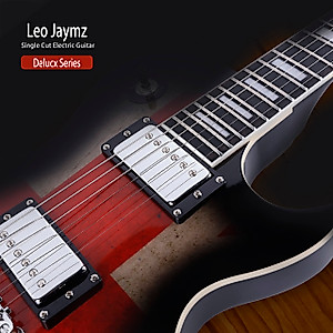 Leo Jaymz Full Size Single Cut Electric Guitar - with Amazing UK Flag Sticker on Arched Top (UK Flag)