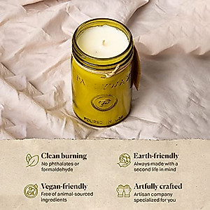Paddywax Relish Artisan Hand-Poured Soy Wax Scented Candle, 9.5-Ounce Glass Jar with Lid, Vanilla + Oakmoss