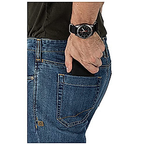 5.11 Tactical Men's Defender-Flex Straight Jeans, Mechanical Stretch Fabric, Classic Pockets, Style 74477, Stone Wash Indigo, 32W X 34L