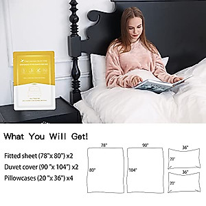 OTITYAN 2 Pack Disposable Bed Sheets King Size, Disposable Fitted Sheets Travel Bedding Cover for Hotel, Disposable Travel Sheet with Quilt Cover and Pillowcase for Travel Business Trip