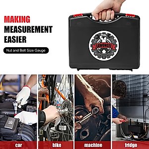 Nut and Bolt Thread Checker (Red & Blue) Nut and Bolt Size Gauge- 23 Inch & 21 Metric New Individually Assembled Thread Gauge Suitable for Detecting Fixed Bolts or Threaded Holes in Enclosed Areas
