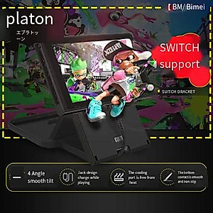 Mmwpqbd for Nintendo Switchh Game Aiming Wheel Mario Racing 8 Bracket Accessories Left and Right Double Handle Grip 1 Set Total 2 Brackets ☆ Black