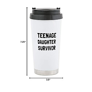 CafePress Teenage Daughter Survivor Travel Mug 20 oz. Insulated Stainless Steel Coffee Tumbler