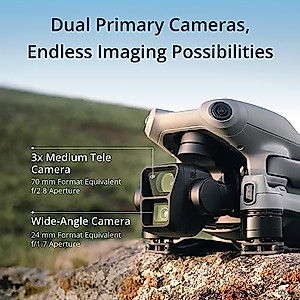 DJI Air 3 Fly More Combo with DJI RC 2, Drone with Camera 4K, Dual Primary Cameras, 3 Batteries for Extended Flight Time, 48MP Photo, 20Km Max Video Transmission, FAA Remote ID Compliant