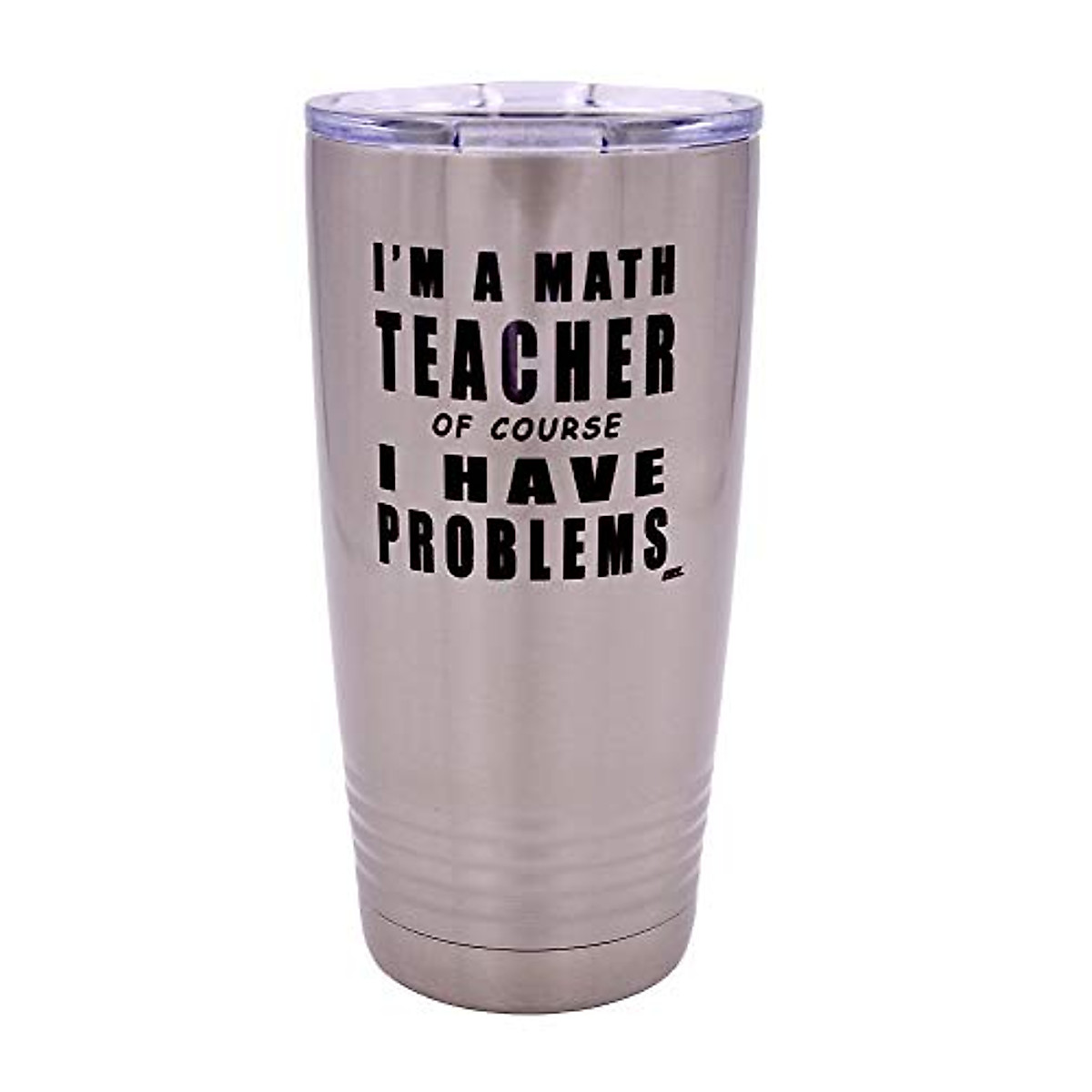 Rogue River Tactical Funny Math Teacher Problems Large 20 Ounce Stainless Steel Travel Tumbler Mug Cup w/Lid School Professor Teaching Educator Gift