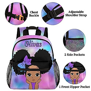 RIRIX Personalized Toddler Kids Backpack, Custom Mini Backpacks for Preschool, Schoolbag for Girls Glitter Princess Pink