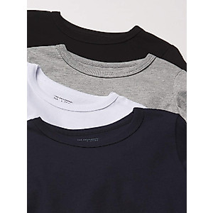 The Children's Place baby boys And Toddler Long Sleeve Basic Layering T-shirt T Shirt, Black/H Smoke/New Navy/White 4 Pack, 18-24 Months US