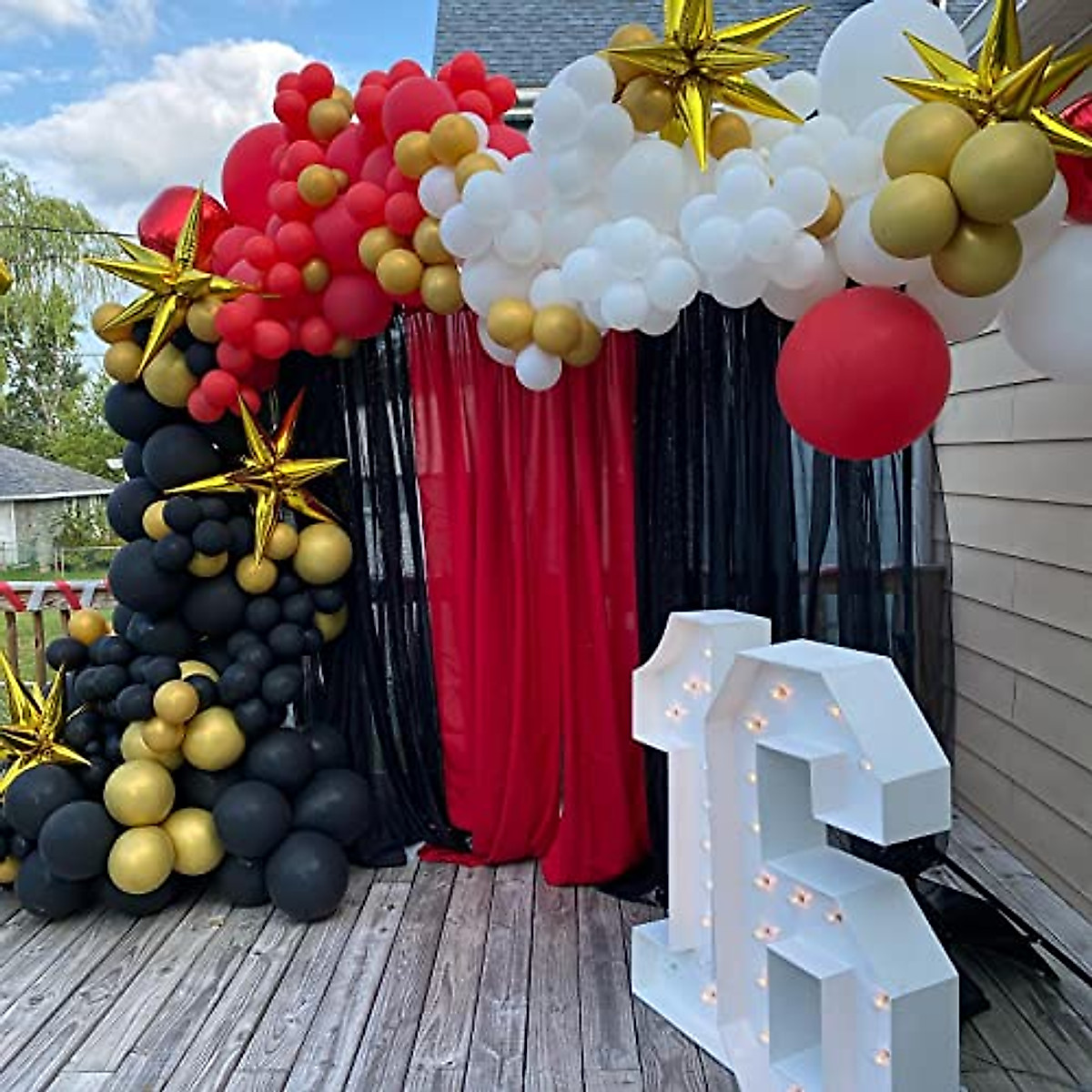 12 Point Star Balloons- 50pcs Gold Explosion Star Foil Balloons, 3D Starburst Cone Mylar Balloons for Halloween Christmas Birthday Party Baby Shower Wedding Photo Booth Backdrop