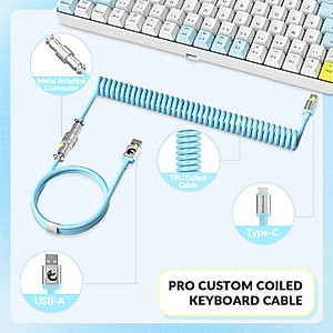 ZIYOU LANG RK-K84 Wired 75% Mechanical Gaming Keyboard Hot Swappable with Rainbow LED Backlit Anti-ghosting TKL 84 Key Custom Coiled C to A Cable Linear Red Switch for PS4 PS5 Xbox PC Mac Gamer(Lemon)