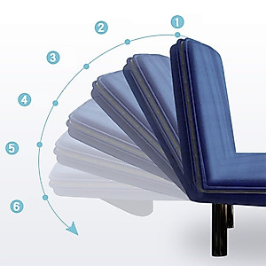 Convertible Sofa Bed Sleeper Chair, Single Person Chaise Lounge Couch with Pillow, Adjustable Leisure Chaise for Apartment/Office/Home (Color : B, Size : 150CM)