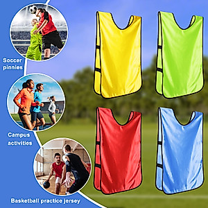 48 Pcs Team Practice Vests for Adults Youth Sports Pinnies Scrimmage Practice Undershirt Kids Football Training Jerseys Expansion Activity Team Group Vest for Soccer,Basketball, Volleyball,Athletics…