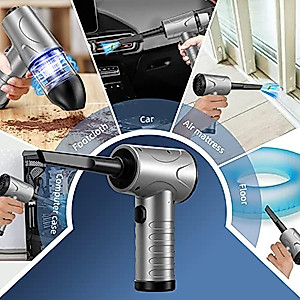 Compressed Air Duster,100000RPM Cordless Air Duster & Vacuum Cleaner 2 in 1, Portable Rechargeable Air Blower, 7500MAH Reusable Electric Air Duster- Good Replacement for Compressed Air Can