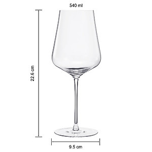 Universal All Purpose Modern Thin Crystal Wine Glasses, Worlds Lightest Wine Glass (88 Grams) Tall Long StemDurable & Resistant | 2 Set Glassware | Handblown & Lead-Free, Stemmed Unique Shape 18oz