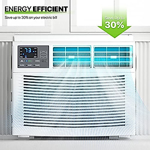 Magshion Window Air Conditioner 12000 BTU, Wi-Fi Enabled or Remote Control, Cooling for Large Rooms up to 450 Sq. Ft., 12K BTU Window AC Unit with Easy Install Kit