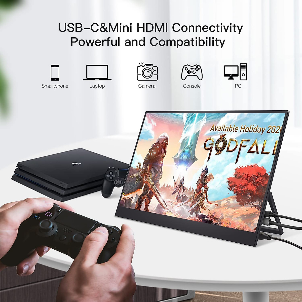 Virzen 15.6" Portable Touchscreen Monitor with Kickstand 1080P Mini HDMI Compatible with Phone Laptop Computer Switch