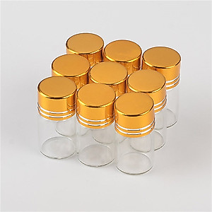 TAI DIAN 2ml Mini Glass Bottles Crafts Cute Bottles Aluminum Cover Empty Wishing Gift Bottles Jars Decorate 24 units (24, 2ml)