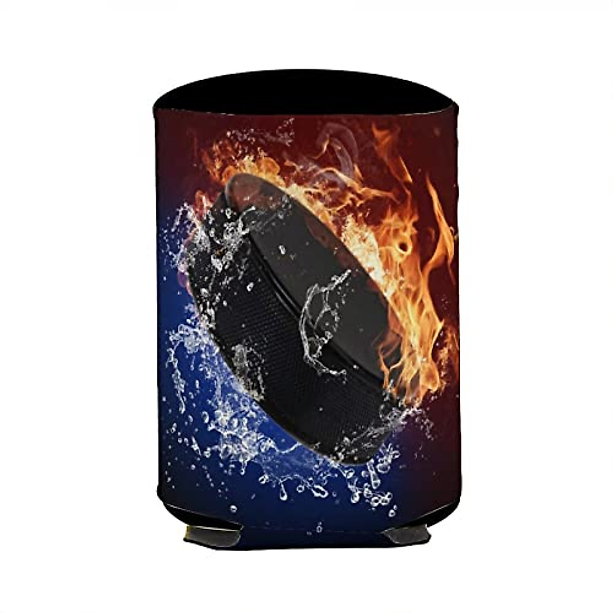 Can Cooler Sleeves Coozies for Cans And Bottles Insulators Hockey Puck Fire Water Print PVC Elastic Reusable