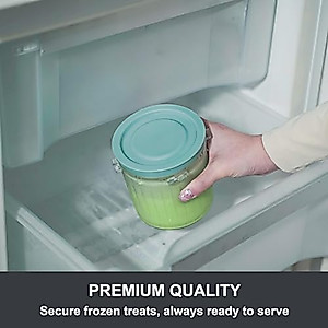 Omnikit Containers Replacement for Ninja Creami Pints and Lids - 4 Pack, 16oz Cups Compatible with NC301 NC300 NC299AMZ NC290 Series Ice Cream Maker - Airtight Anti-slip (Breeze series - 4 pack - 2)