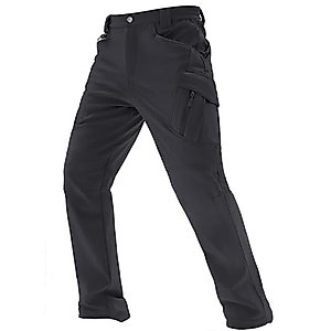 TACVASEN Men's Snow Ski Pants Insulated Thermal Warm Water Resistant Pants with Fleece Lined Utility Pockets Pants Mens Millitary Airsoft Army Pants