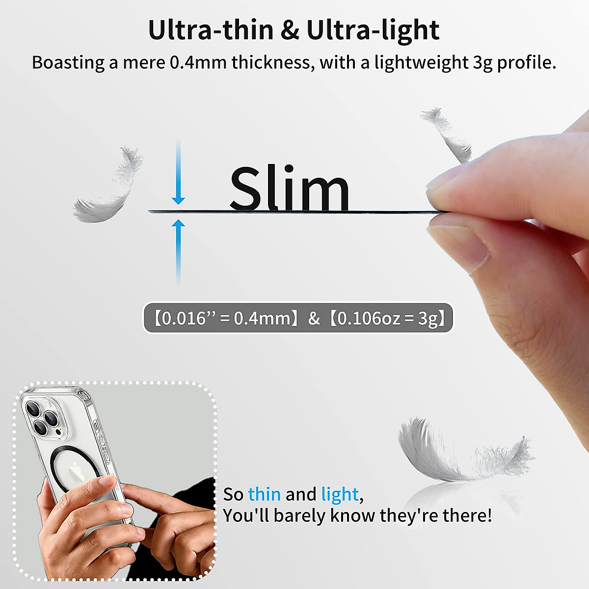 Aothey Universal Metal Rings Compatible with Magsafe Sticker - (Black&Silver&White)