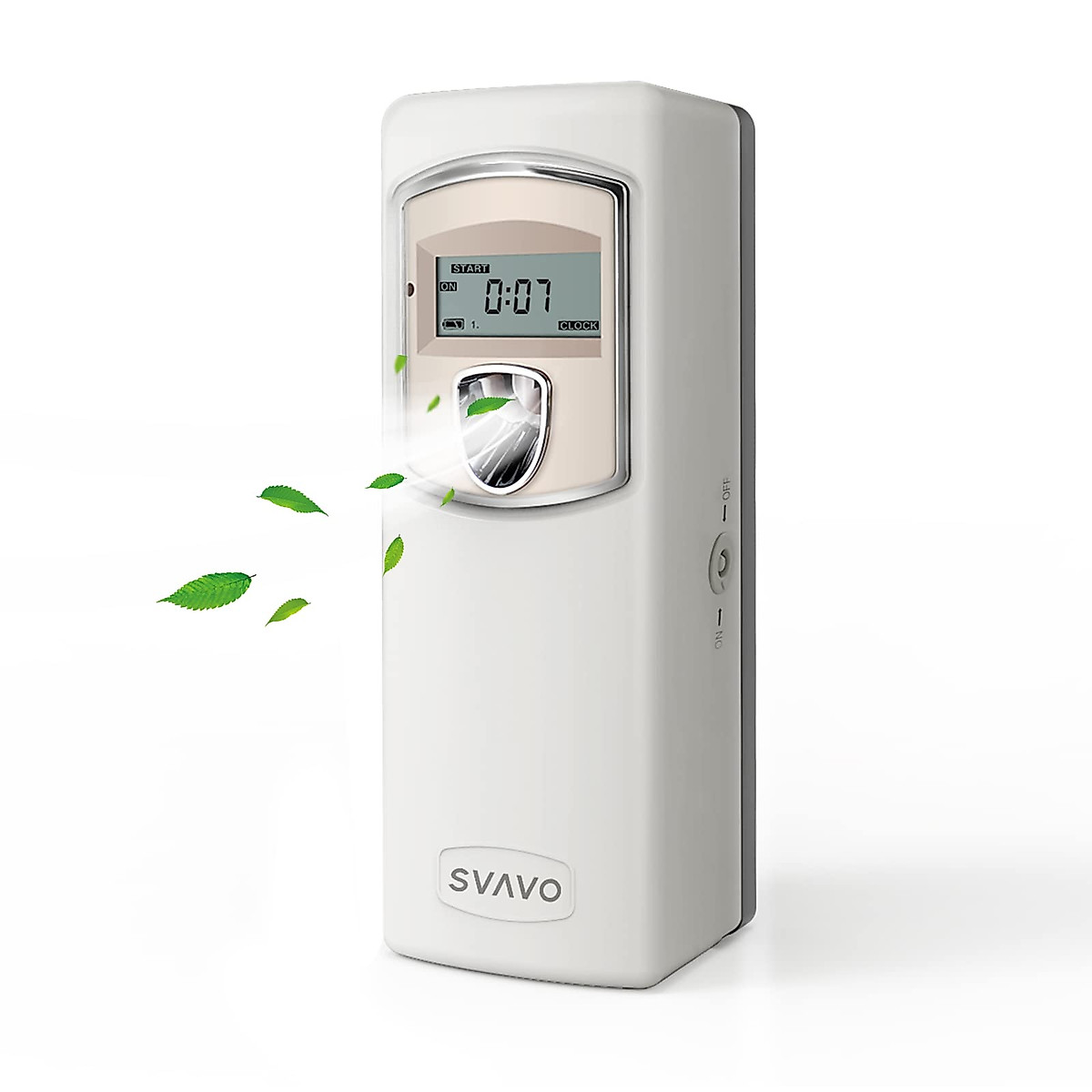 SVAVO Automatic LCD Fragrance Dispenser - Wall Mount/Free Standing ABS Auto Air Freshener Dispenser Programmable Aerosol Spray Perfume Dispenser for Bathroom, Hotel, Office, Commercial Place, Grey