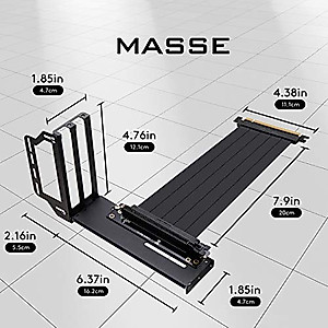 EZDIY-FAB Vertical Graphics Card Holder Bracket,GPU Mount,Video Card VGA Support Kit with 20cm/7.8in PCIE 3.0 Riser Cable