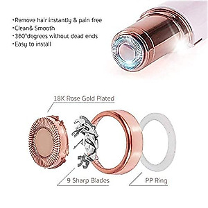 Facial Hair Remover Replacement Heads for Women, Painless Eyebrow Hair Remover Trimmer Blades, Perfect Touch and Smooth Finishing, with Cleaning Brush, As Seen ON TV