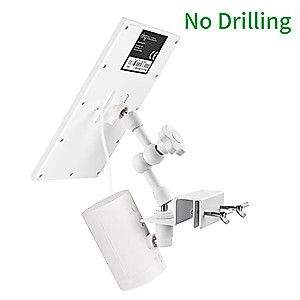 2-in-1 Gutter Mount for Ring Solar Panel, Stick Up Cam Battery, Spotlight Cam Battery and Spotlight Cam Battery Plus/Pro, Perfect Angle to Get Adequate Sunlight for Your Ring Solar Panel - White