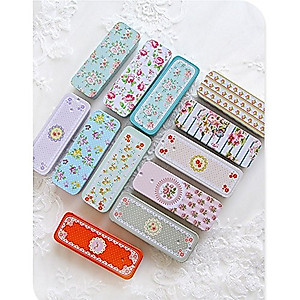 RAYNAG 8 Pack Mini Metal Slide Top Tin Containers Portable Box for Crafts Storage,Random Pattern