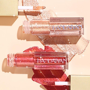 Quxunzzz Liquid Glitter Eyeshadow,Liquid Glitter Eyeliner Metallic Glitter Shimmer Eye Looks Waterproof Long Lasting Quick-Drying Sparkling（12#）