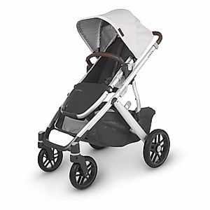 Vista V2 Stroller - Bryce (White Marl/Silver/Chestnut Leather) + MESA Infant Car Seat - Jake (Black)