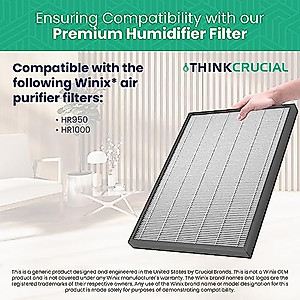 Think Crucial Replacement Air Purifier Filters Compatible with Winix J Models HR950 & HR1000 - Includes 1 Air Purifier Filter & 1 Carbon Filter - Compare to Part # 117130-2 Pack